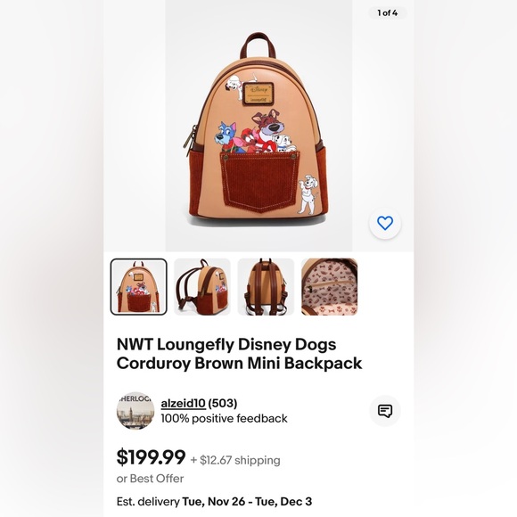 Loungefly | Bags | Nwt Loungefly Disney Dogs Corduroy Brown Mini ...